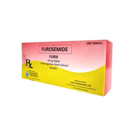 Furix Furosemide 40mg Tablet 100s Price In The Philippines Medsgo