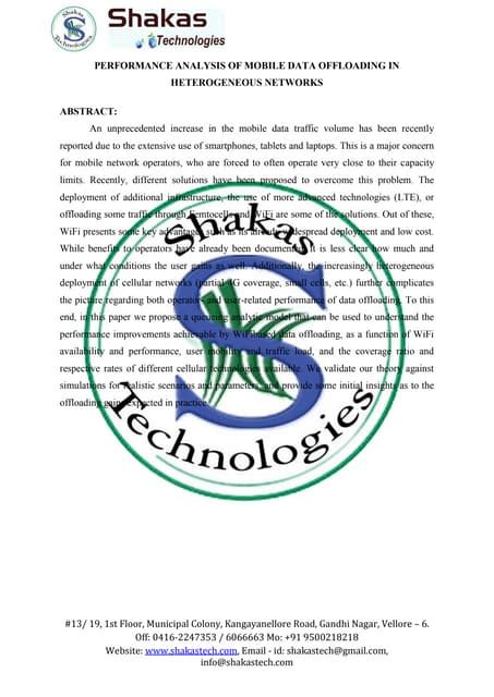 performance analysis of mobile data offloading in heterogeneous