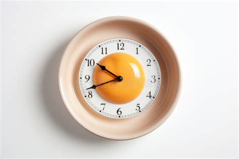 Egg Timer Concept A Visual Representation Of A Plate With Egg Shaped
