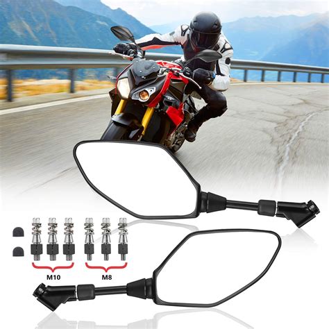 Kemimoto Universal Motorcycle Mirrors Rear View Side Mirrors Convex