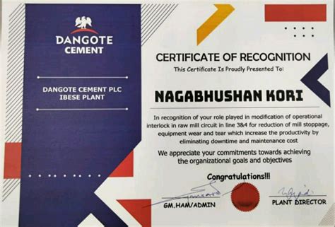Nagabhushan Kori On Linkedin Received Certificate Of Recognition 36 Comments