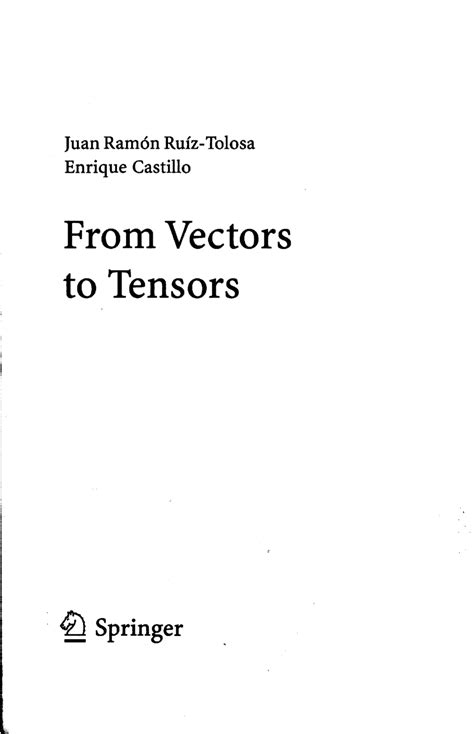 Pdf From Vectors To Tensors