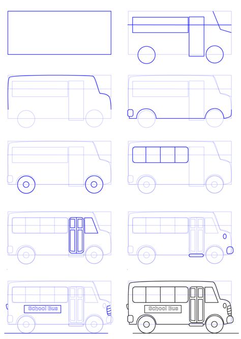 Easy And Simple Bus Drawing Ideas Drawing Photos
