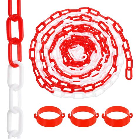 Patikil 16 4ft Plastic Chain Barrier Safety Link Chain Stanchion With