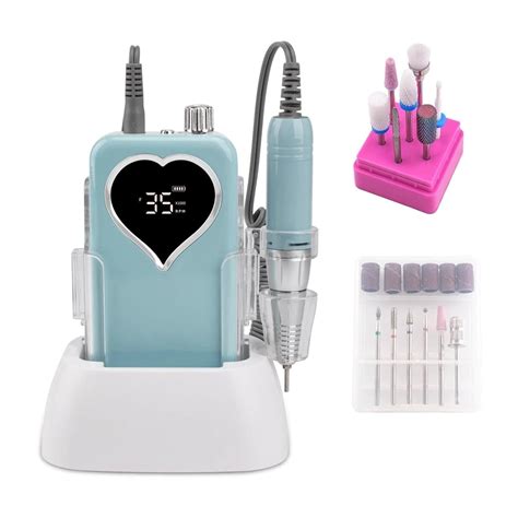 Portable Cordless Electric Nail Drill Machine 35000rpm Bit