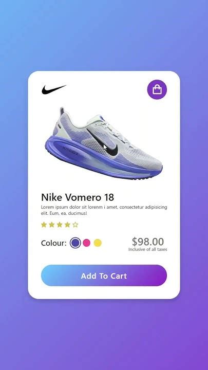 Animated Product Card Using Html Css And Javascript Shorts Shortsfeed