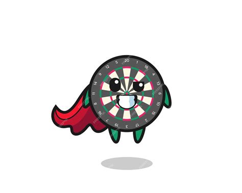 Premium Vector The Cute Dart Board Character As A Flying Superhero