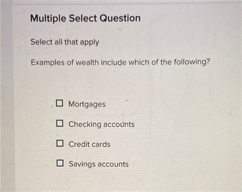 Solved Multiple Select Questionselect All That Applyexamples