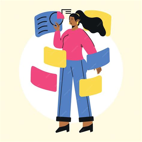 Premium Vector Flat Vector Analyst Illustration