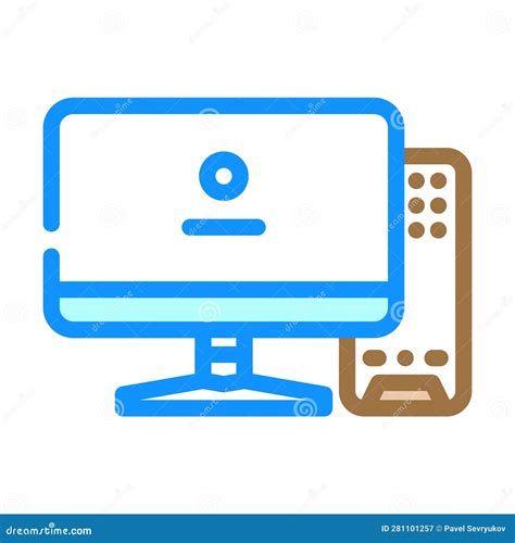 Desktop Gaming Pc Color Icon Vector Illustration Stock Vector Illustration Of Game Device