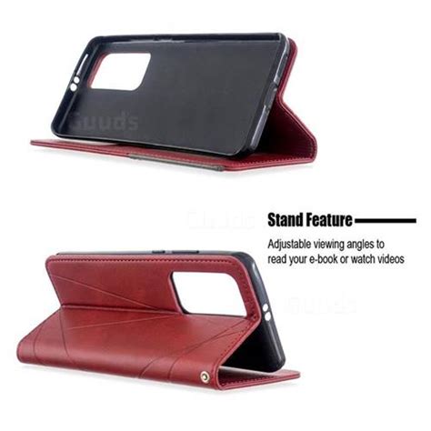 Prismatic Slim Magnetic Sucking Stitching Wallet Flip Cover For Huawei P Pro Red Huawei