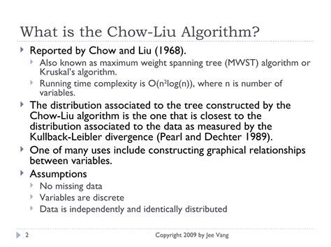 A Quick Introduction To The Chow Liu Algorithm Ppt
