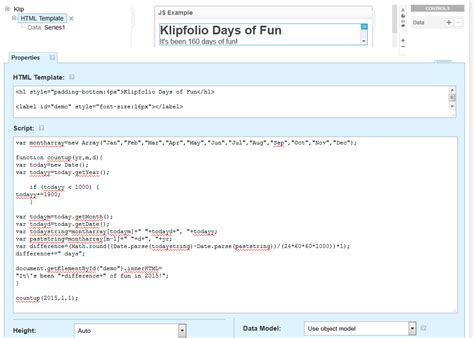 How To Use Html Template And Javascript In Klipfolio Editor