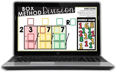 5 Box Method Division Activities Worksheets Slides More The Compton Creative