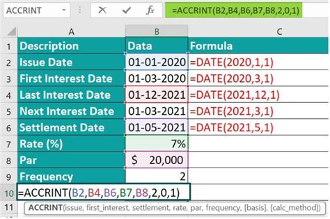 Accrint Excel Function Syntax Examples How To Use