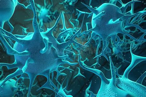 Neuron Cells On Abstract Background Neural Connections In The Human