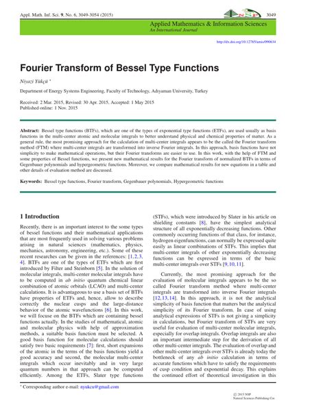 Pdf Fourier Transform Of Bessel Type Functions