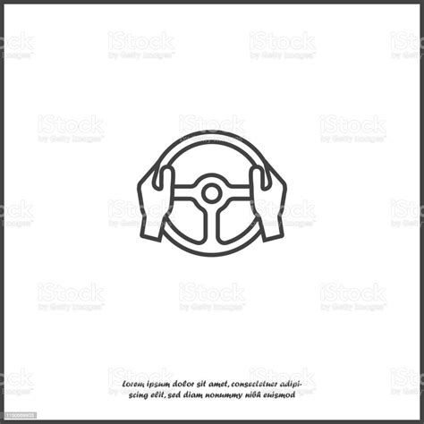 자동차 스티어링 휠 및 흰색 고립 된 배경에 드라이버의 손의 벡터 아이콘입니다 운전하기에 대한 스톡 벡터 아트 및 기타 이미지 운전하기 아이콘 바퀴 Istock