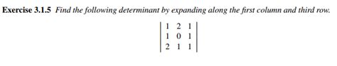 solved exercise 3 1 4 find the following determinant by