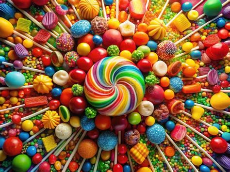 A Droneseye View Of A Colorful Candy Explosion A Vibrant Aerial Dessert Photography Display