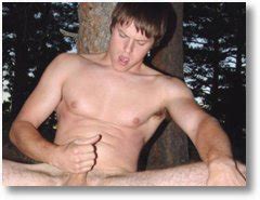 Guy Stroking His Cock Outdoors In The Woods Men Masturbating