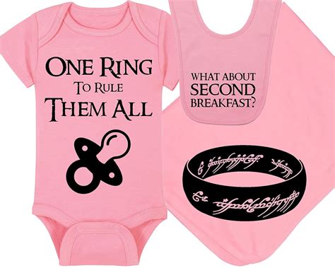 LOTR Baby Onesie Blanket And Bib One Ring To Rule Them All The One Ring What About Second