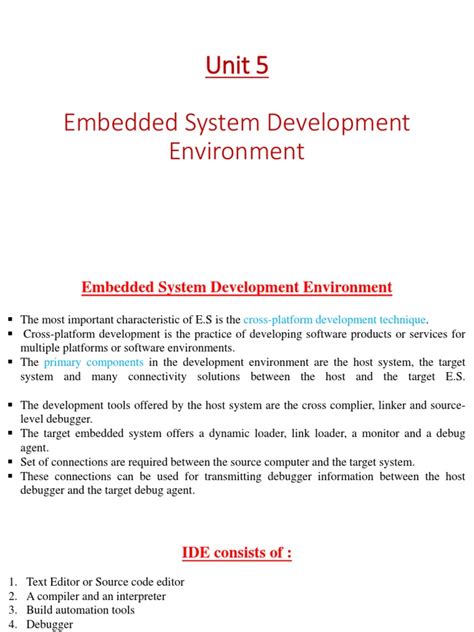 Unit 5 Embedded System Development Environment Pdf Programming