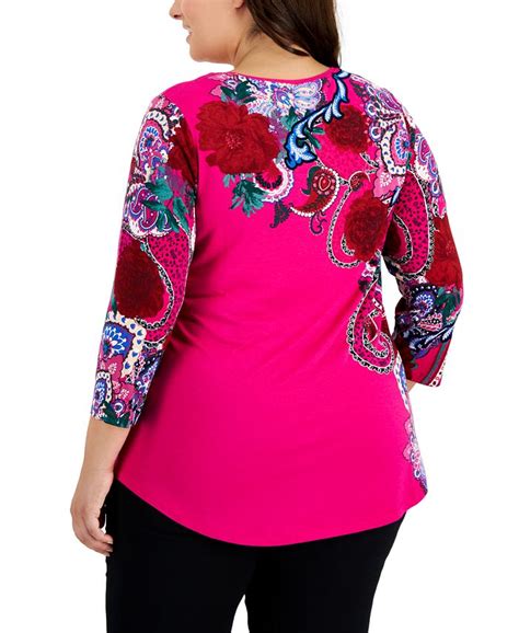 Jm Collection Plus Size Paisley Print Top Created For Macys And Reviews