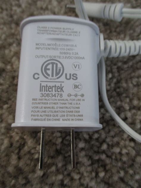 Class 2 Power Supply 6 Foot Adapter Intertek Model C 036100 A 3083478 Ebay