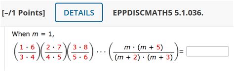 Solved Points Eppdiscmath5 51036 When M1