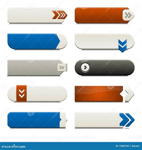 Flat Web Buttons Elements Stock Vector Illustration Of Design