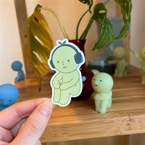 Lil Headphone Stickers Smiski And More Waterproof And Dishwasher Safe Vinyl Sticker Sitting In The