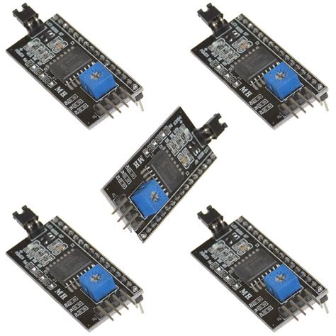 Anmbest 5pcs Iic I2c Rrf12 Serial Interface Board Lcd1602 Lcd2004 Blue