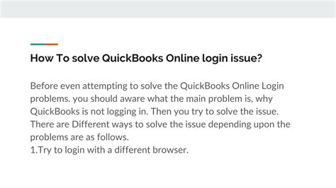 PPT How To Fix QuickBooks Online Login Problems PowerPoint Presentation ID