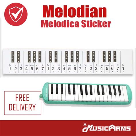 สติกเกอร์ เมโลเดียน เมโลดิก้า สติ๊กเกอร์ตัวโน๊ต Melodian Melodica Sticker ใช้ได้กับเมโลเดียนขนาด
