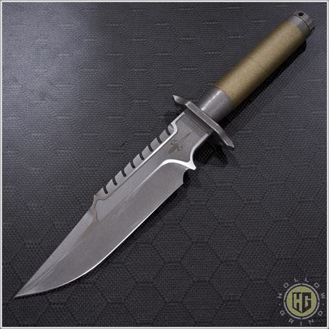 Microtech Knives Custom Tan Interceptor Bowie Fixed Knife 787in