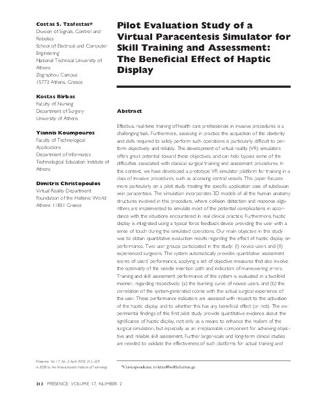 Pdf Vr Simulator For Paracentesis Training And Assessment