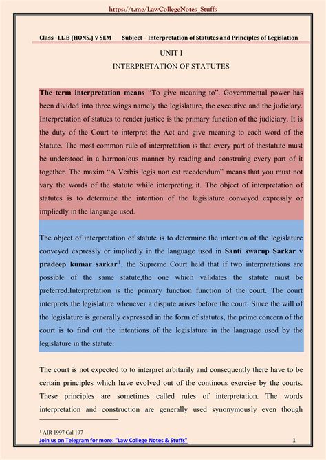 589308994 Interpretation Of Statutes Notes Law College Pdf Law