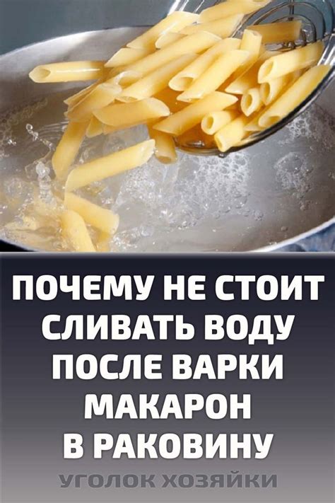 Почему не стоит сливать воду после варки макарон в раковину | Гарниры ...