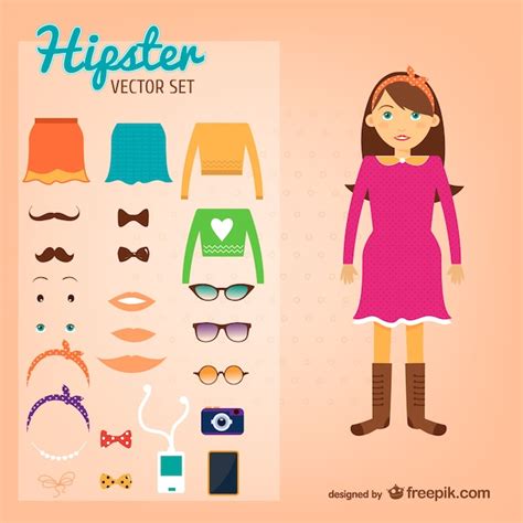 Hipster Girl Vector