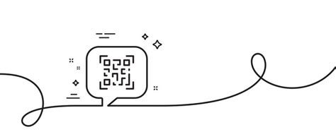 Qr Code Line Icon Scan Barcode Sign Continuous Vector Image
