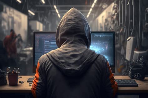 Premium Photo A Hacker With A Computer Cyber Security Concept Generative Ai