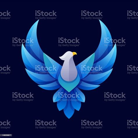 벡터 일러스트 레이 션 이글 그라디언트 다채로운 스타일 갈색에 대한 스톡 벡터 아트 및 기타 이미지 갈색 개념 고리 발톱