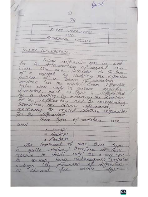 X Rays Diffraction And Reciprocal Lattice Pdf