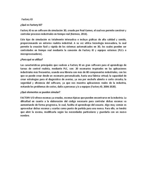 Factory Io Pdf Software Microprocesador