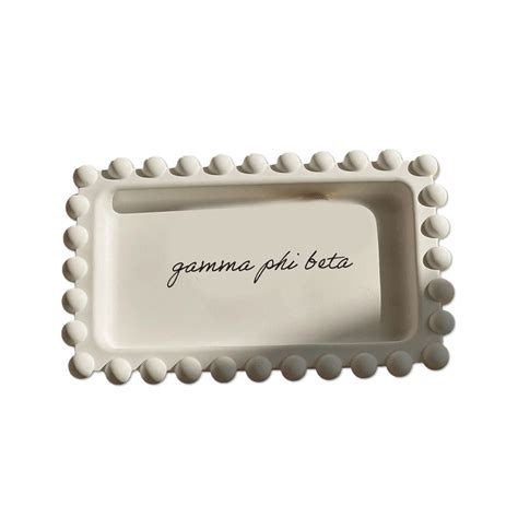 Gamma Phi Beta Jewelry Dish Rectangular Cursive Script Sorority Name