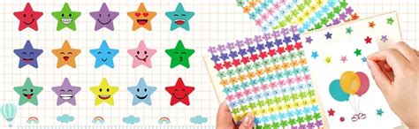 1500pcs 별 스티커 15 디자인 Diy 공예에 대 한 행복 한 얼굴 보상 차트 행동 레이블 Scrapb Temu