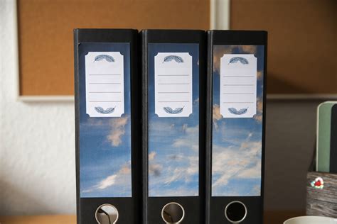 Set Of 3 Printable Binder Labels With Sky And Feather Motif With Blank