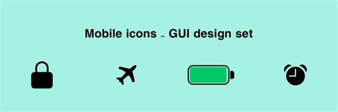 Mobile Icons Gui Design Set Status Bar Vector Image