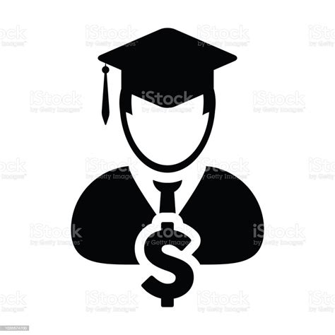 플랫 컬러 문양 그림에서 대학 교육을 위한 박격포 보드와 함께 학생 아이콘 벡터 남성 사람 프로필 아바타 감독에 대한 스톡 벡터 아트 및 기타 이미지 Istock